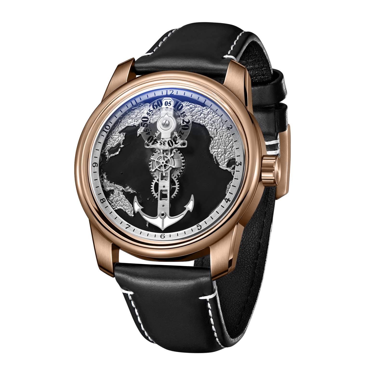 OBLVLO Creative Navigator Stainless Steel Mechanical Transparent ...