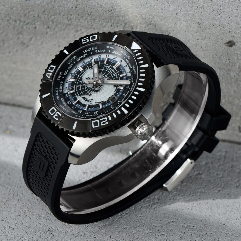 OBLVLO World Time Diving Sports Ceramic Bezel Automatic Military Dive ...