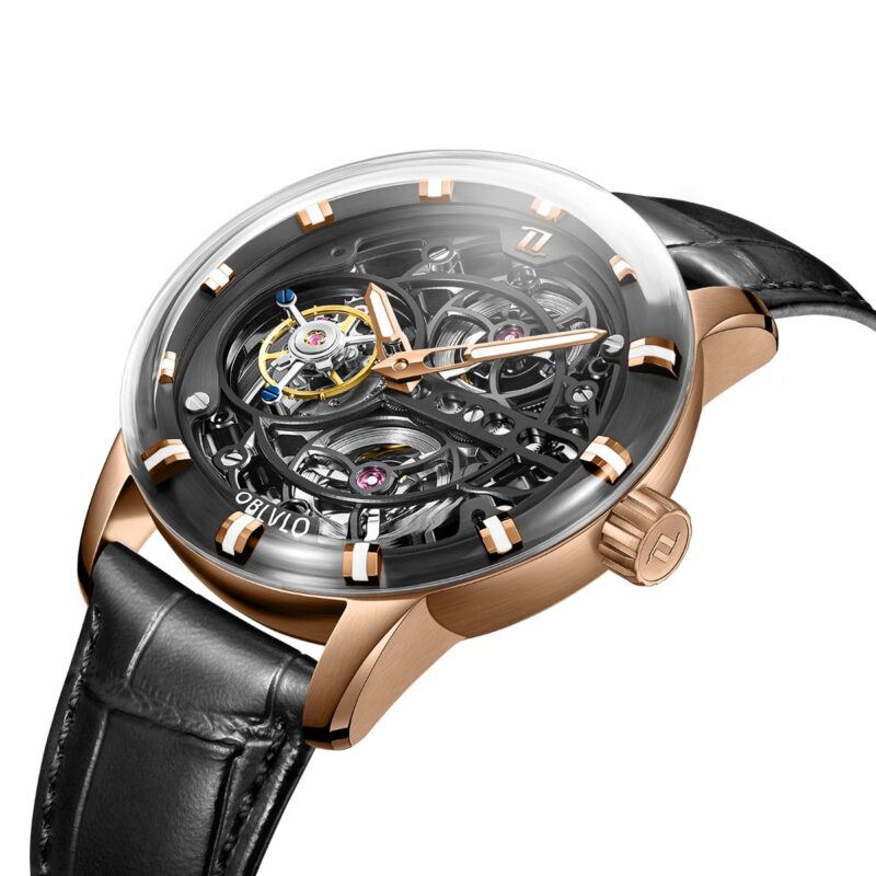 OBLVLO Unique Dome Sapphire Mirror Men Automatic Mechanical Watches ...