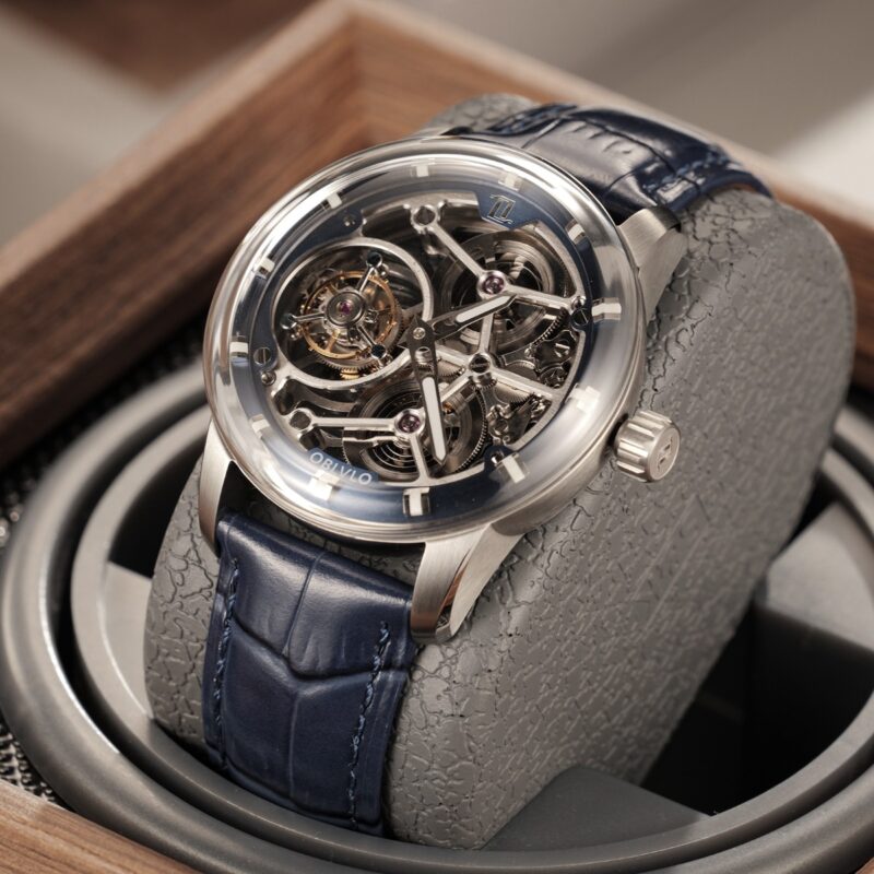 OBLVLO Unique Dome Sapphire Mirror Men Automatic Mechanical Watches ...