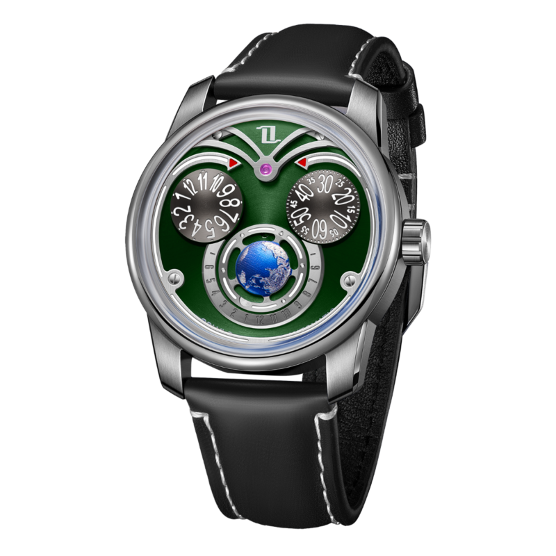 OBLVLO Mens Three Wheels Creative Earth Dial Sapphire Blue Luminous ...