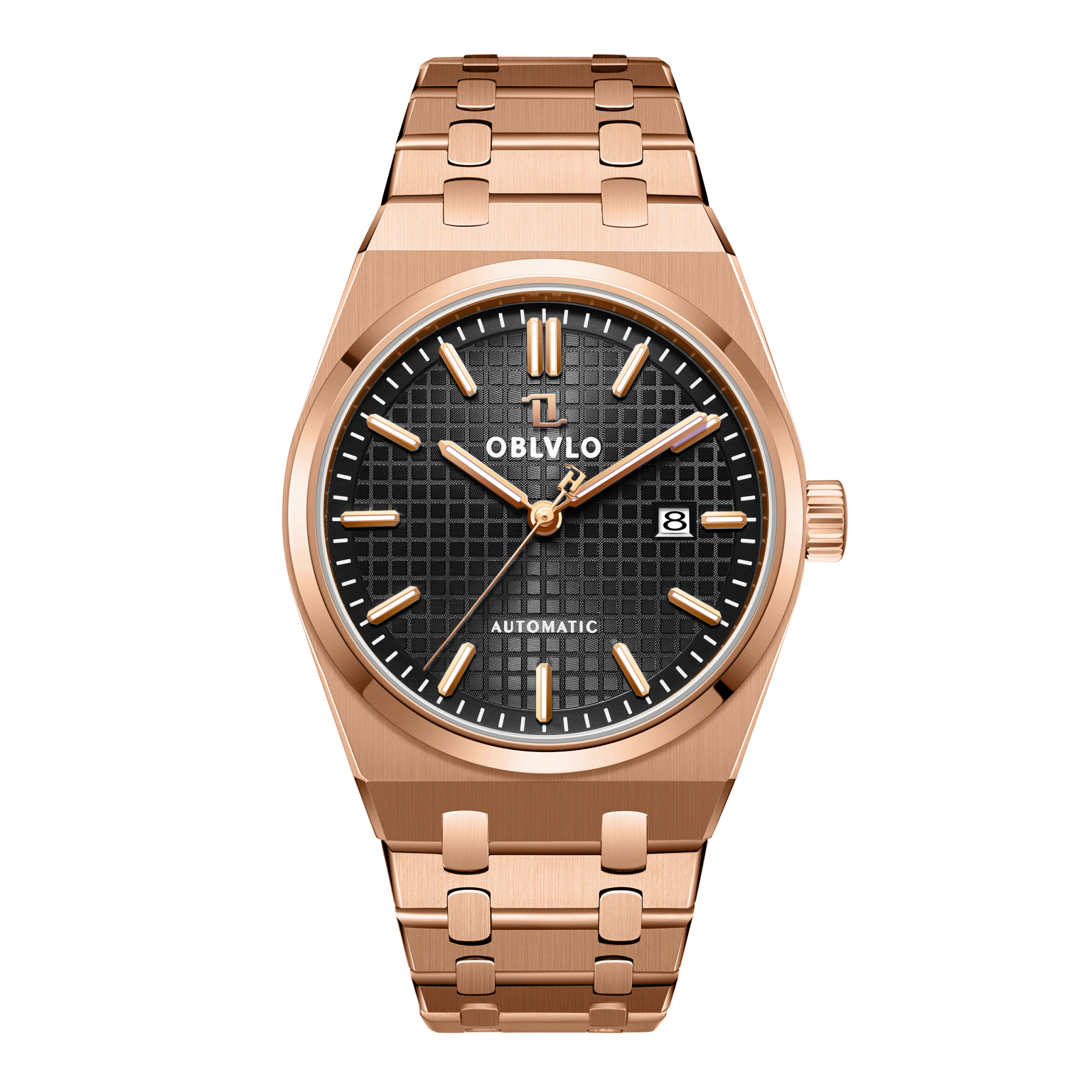 OBLVLO Top Brand Two Tone Stainless Steel Automatic Watch Luminous ...