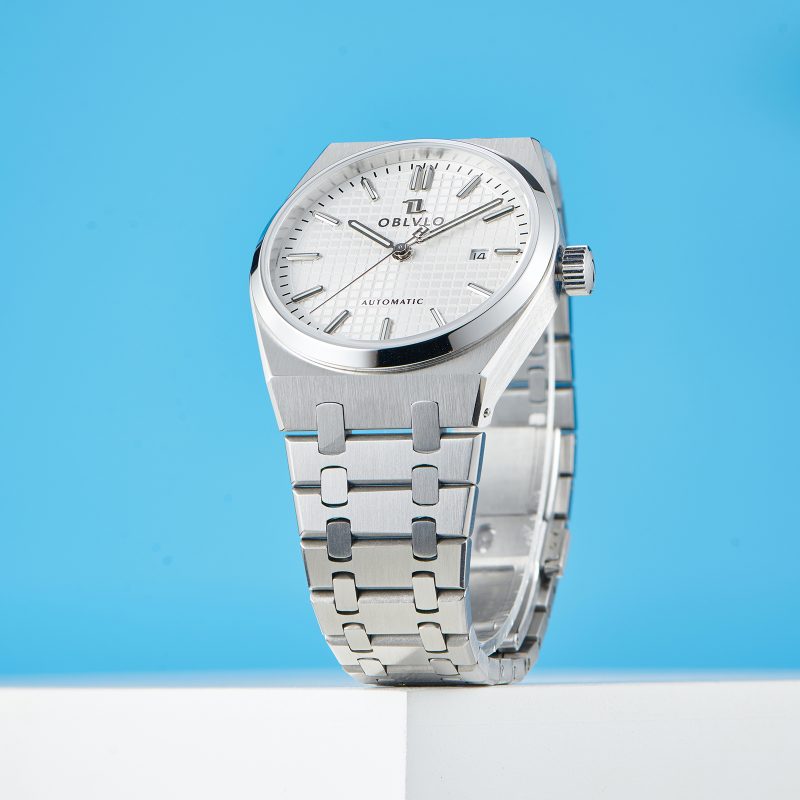 OBLVLO Top Brand Two Tone Stainless Steel Automatic Watch Luminous ...