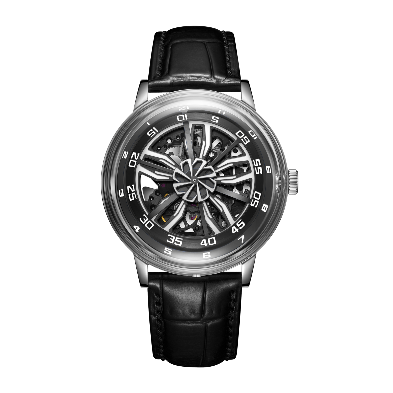 OBLVLO Mens 3D Hollow-out Super Luminous Leather Strap Transparent ...