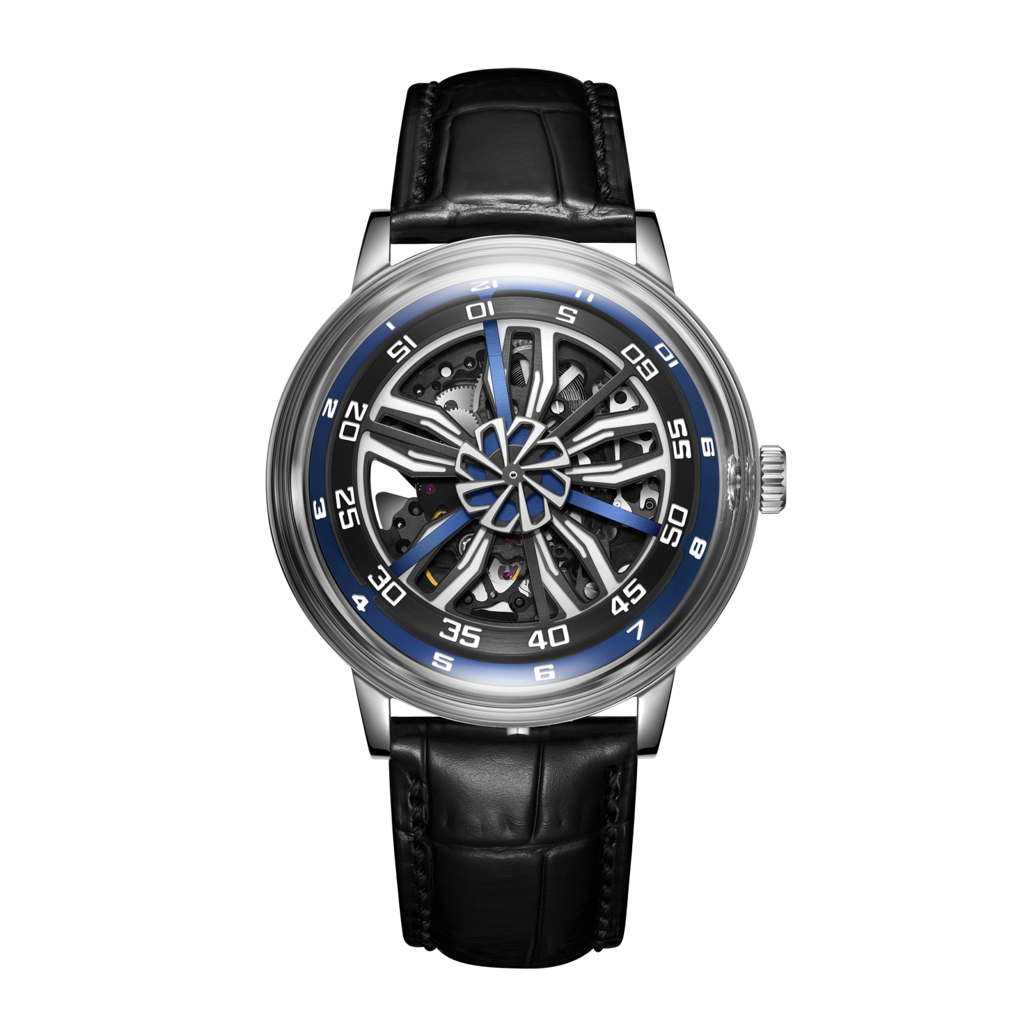 OBLVLO Mens 3D Hollow-out Super Luminous Leather Strap Transparent ...
