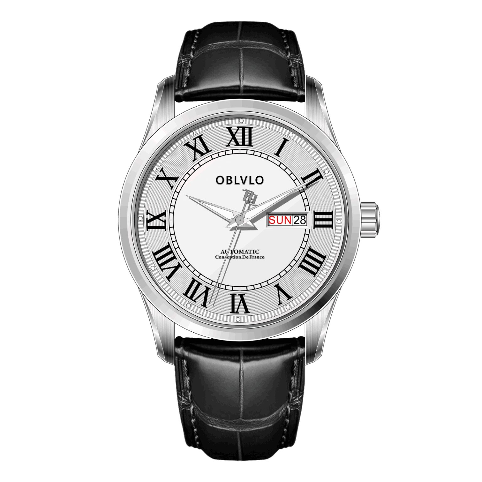 GC Series,41mm,Black Leather Strap ,White Dial GC-SIM