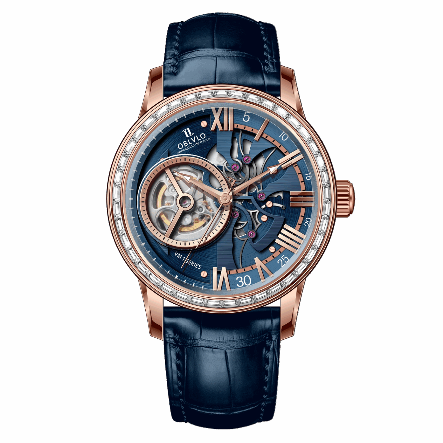VM Series,42mm,Blue Leather Strap ,Blue Dial VM-Q-D-PLLL