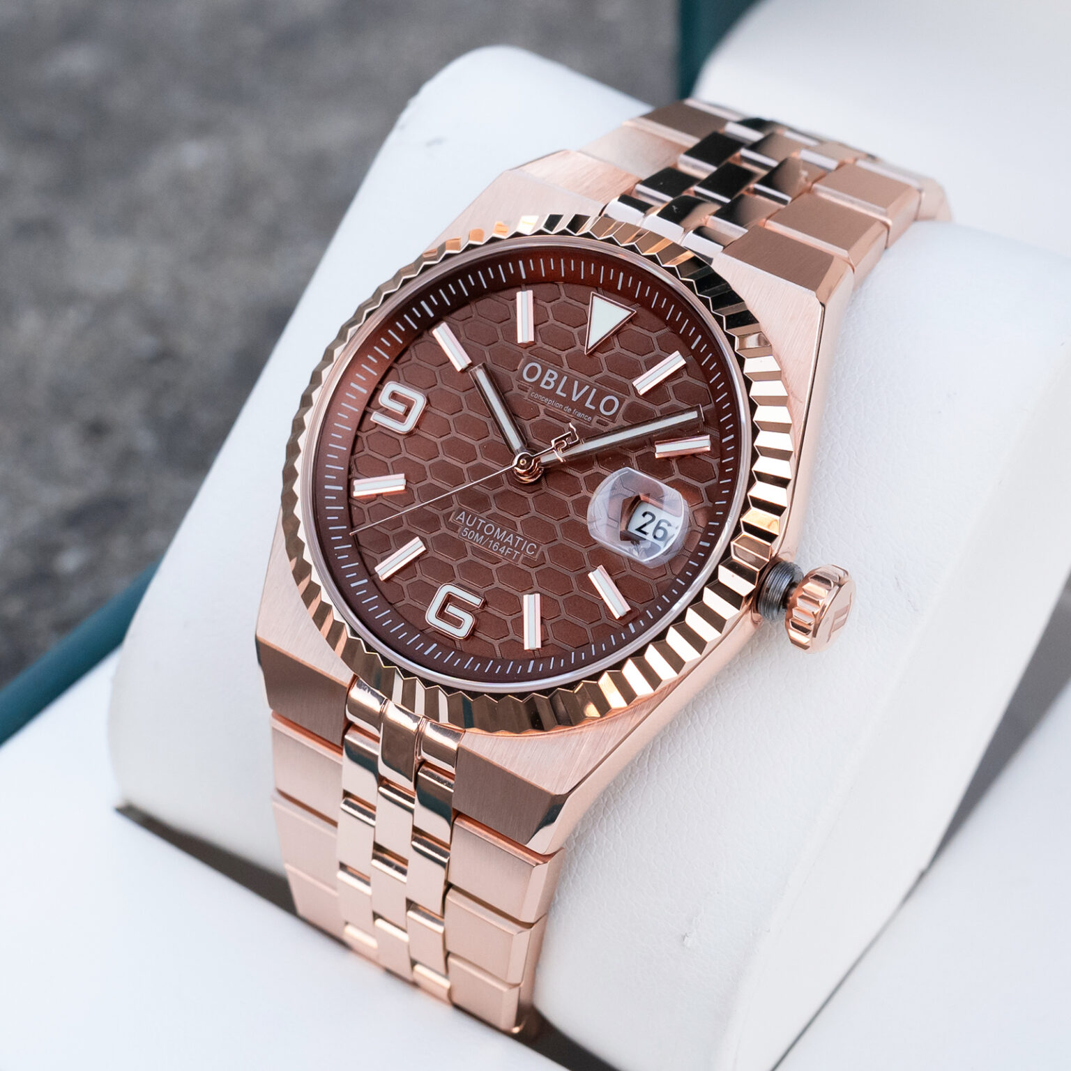 RX Series,40mm,Rose Gold Steel Strap,Brown Dial RX-LD-POPS
