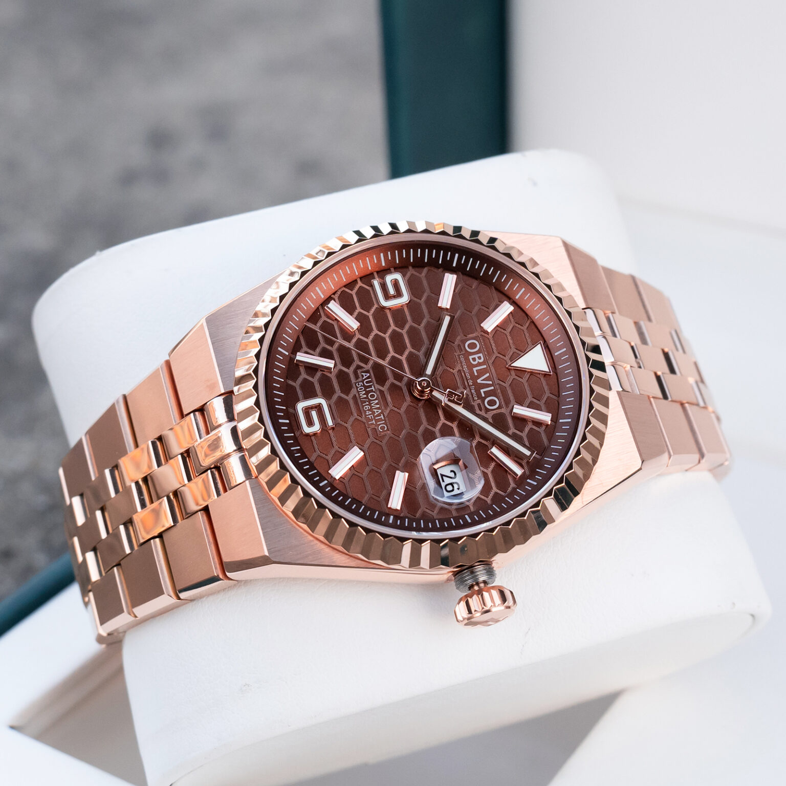 RX Series,40mm,Rose Gold Steel Strap,Brown Dial RX-LD-POPS