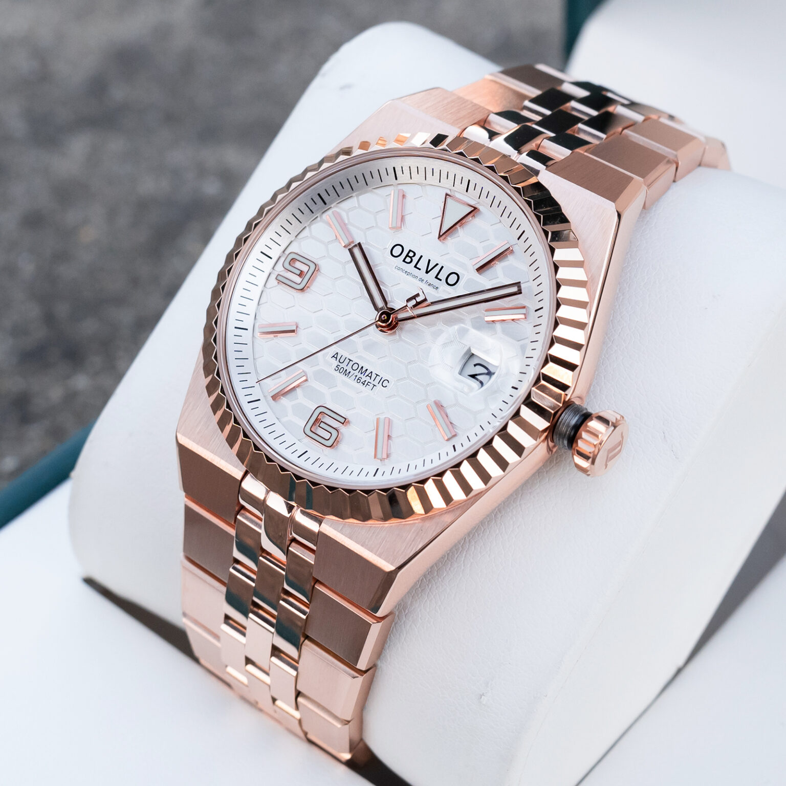 RX Series,40mm,Rose Gold Steel Strap,WhiteDial RX-LD-PWPS