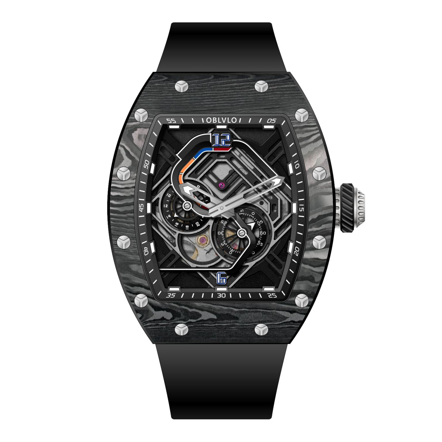 XM Series,43mm,Rubber Strap,Black Dial XM-RACING-C-CBBR